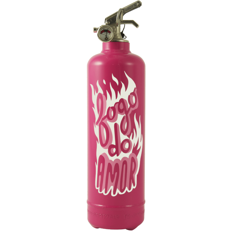 Fire extinguisher design AKLH Fogo Do Amor pink